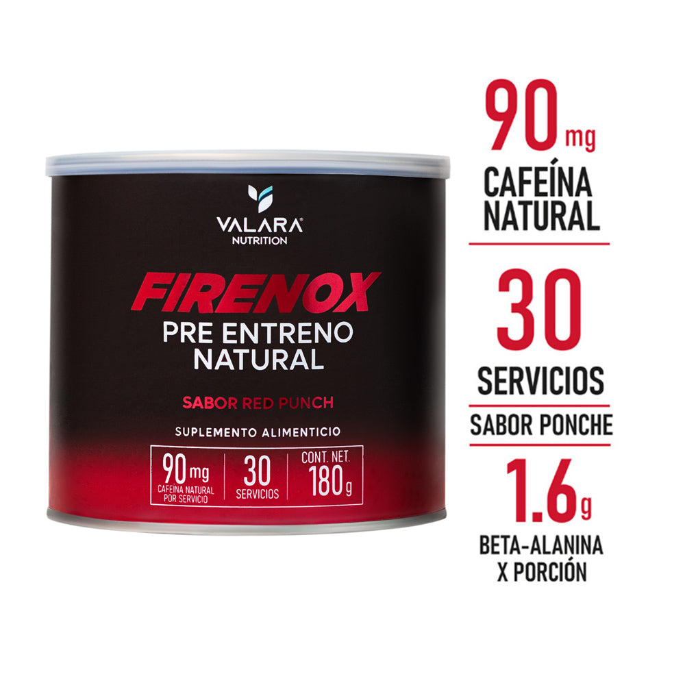 Firenox Pre-Entreno Natural sabor Red Punch 180g – Valara Nutrition